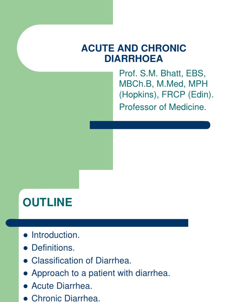 Acute and Chronic Diarrhoea | Diarrhea | Epidemiology