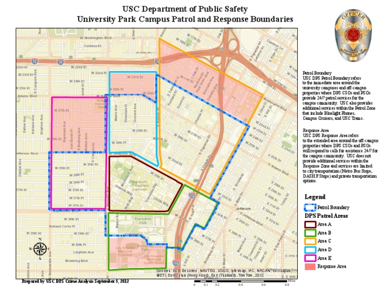 USC University Park Task Force Patrol and Response Area Map | PDF ...