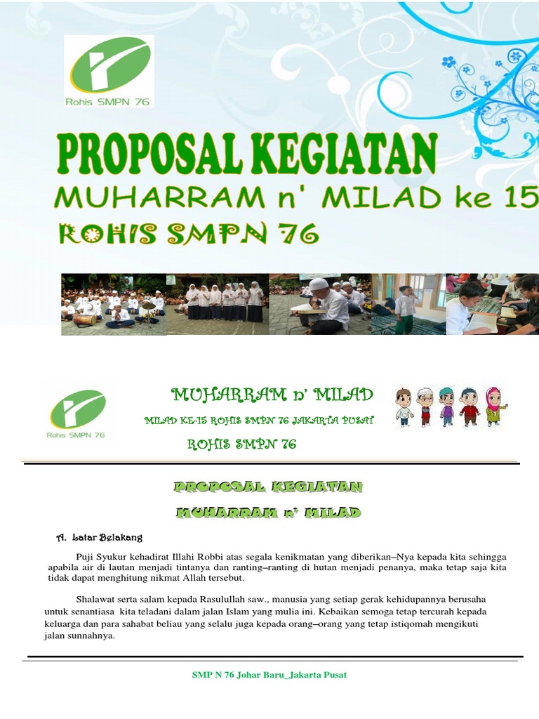 Proposal Muharram N Milad Rohis 76 Ke-15 | PDF