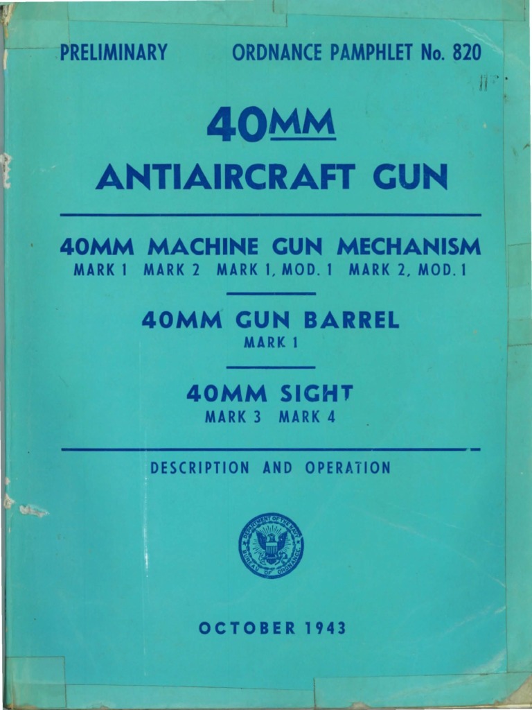 40mm Antiaircraft Gun MK I | PDF