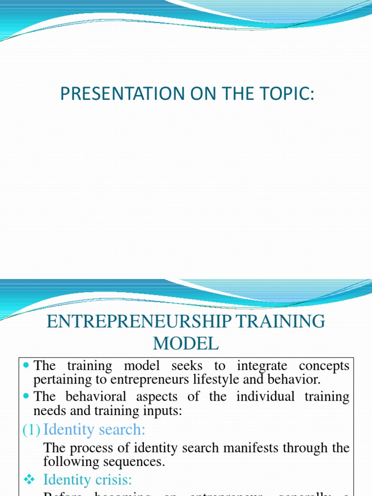 Entrepreneurship Training Model | Download Free PDF | Entrepreneurship ...