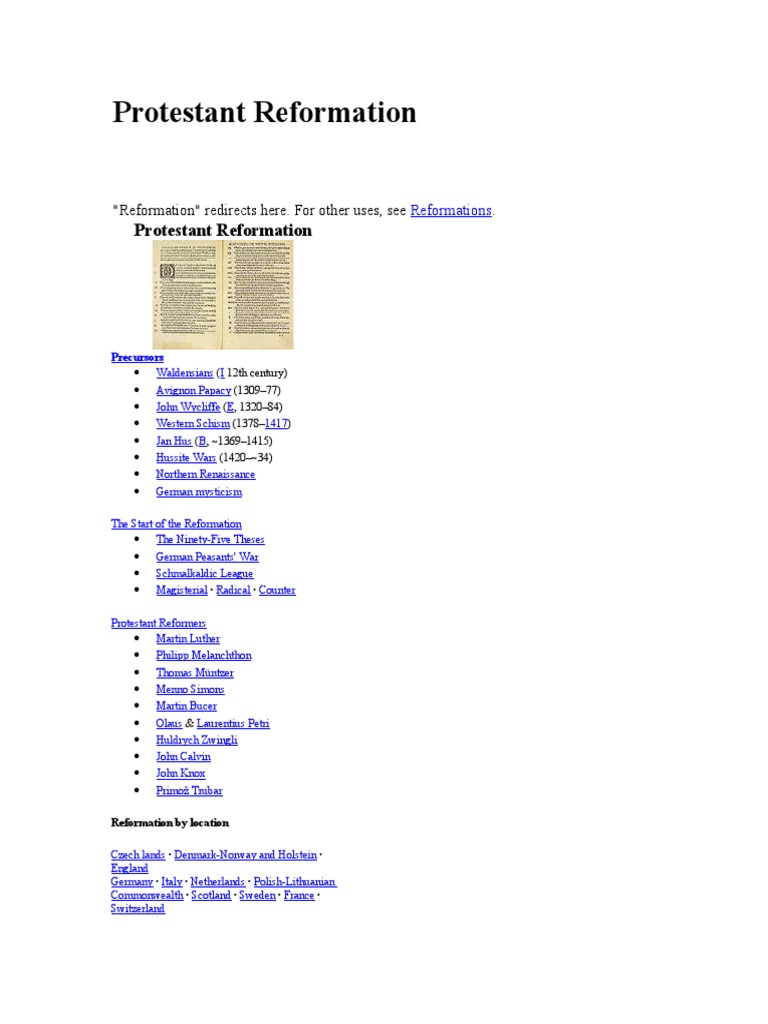 Effect of Reformation Movement For B.A History | PDF | Protestant ...