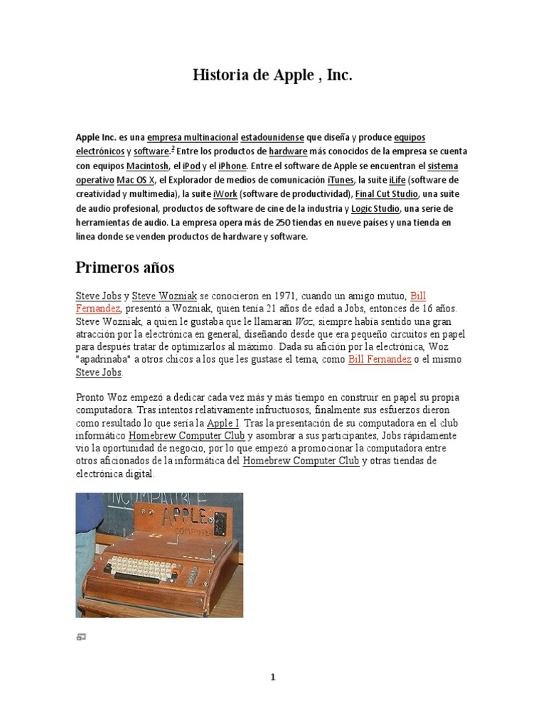 Lectura 1 Historia de Apple | PDF | Apple Inc. | Macintosh