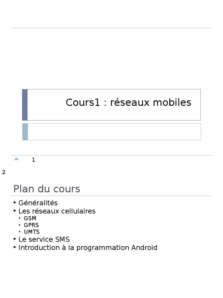 Cours1 Reseauxcellulaires | PDF