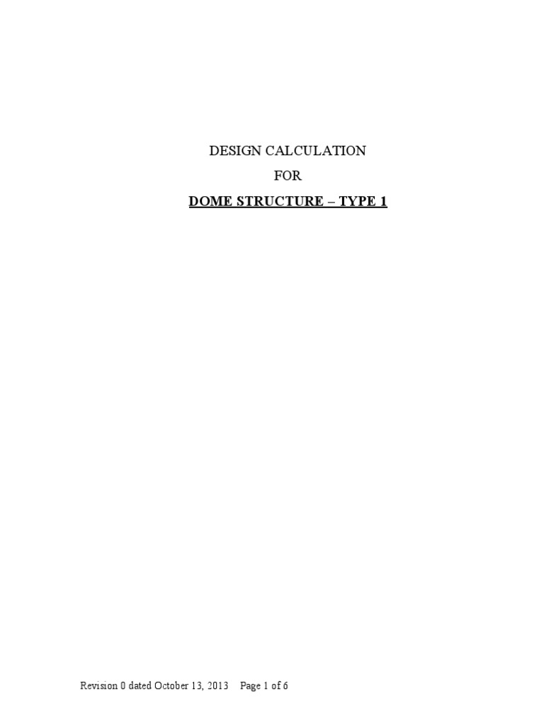 Dome Structure Design Calculations | PDF | Structural Load | Bending
