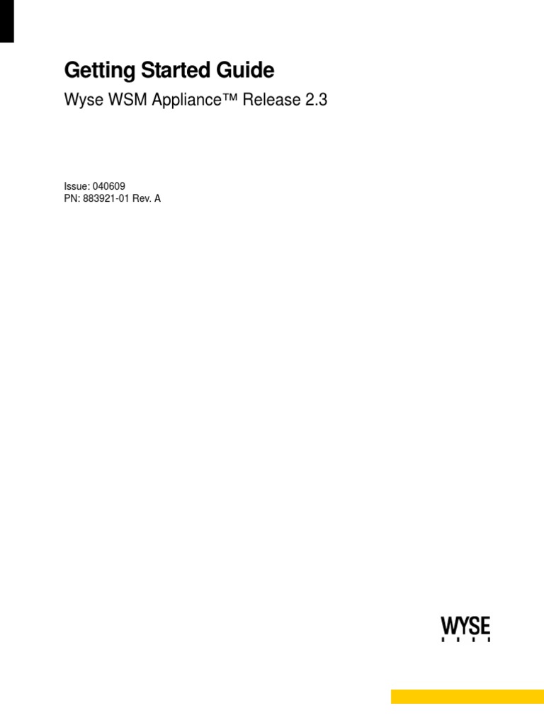WSM 2.3appliance Getting Started Guide | PDF | Operating System ...