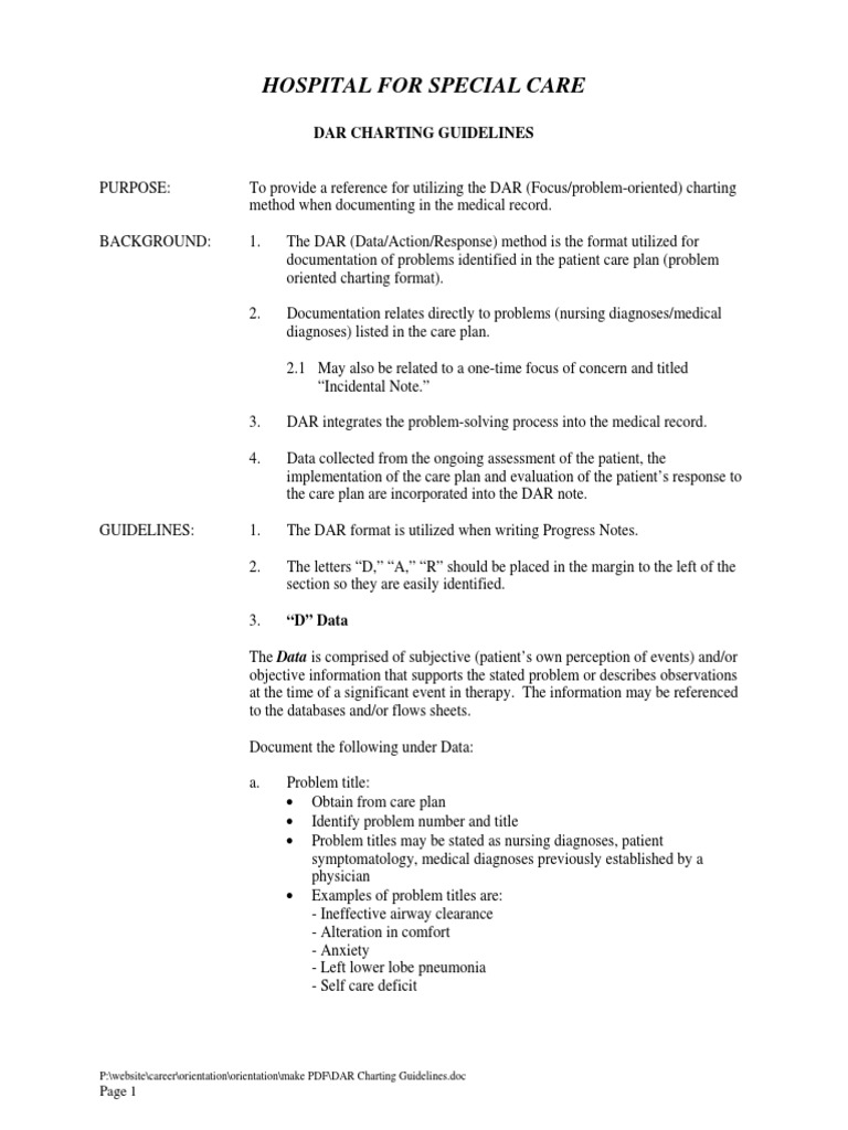 DAR | PDF | Medical Record | Educational Assessment