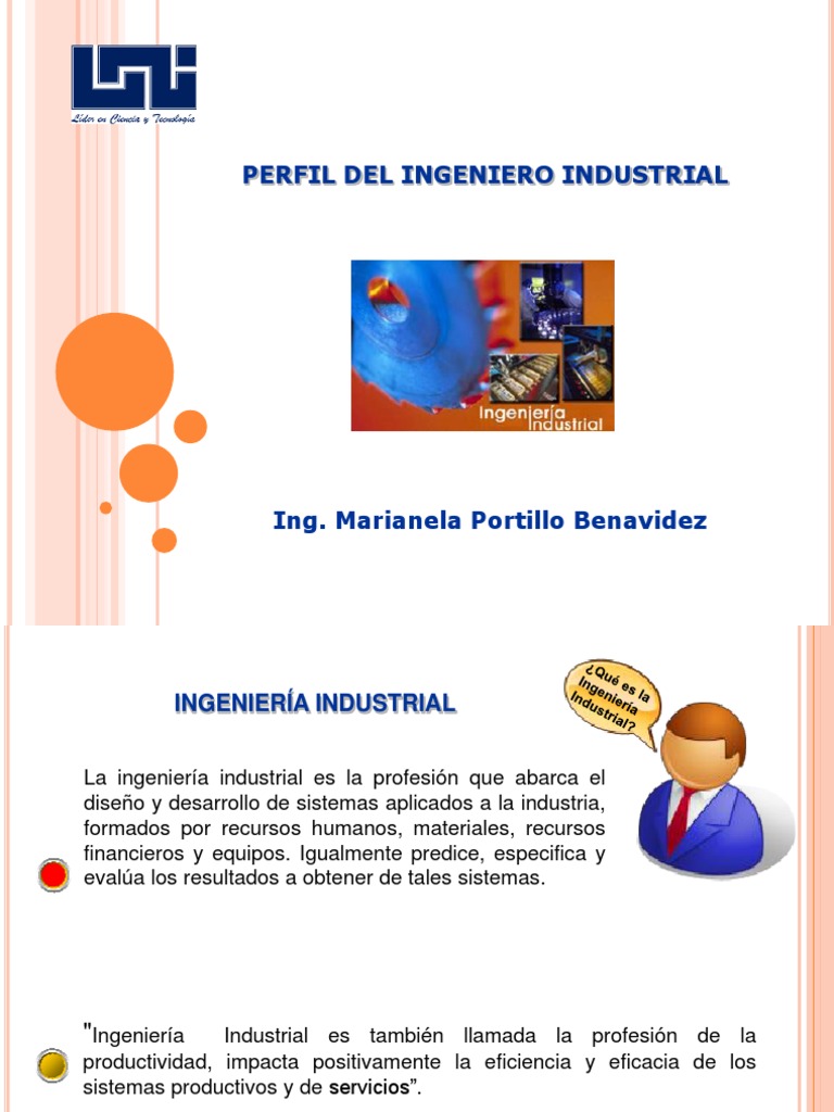 Perfil Del Ingeniero Industrial 1232981149932361 1 Pdf Ingeniería