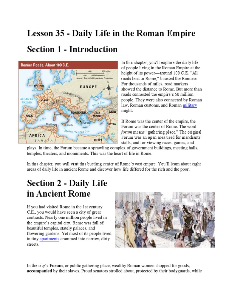 Daily Life in Roman Empire Text | PDF | Ancient Rome | Gladiator