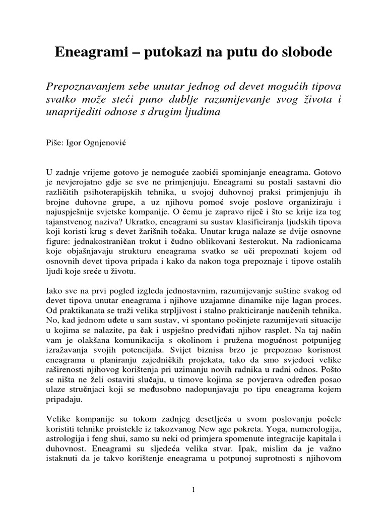 Eneagrami - Putokazi Na Putu Do Slobode | PDF