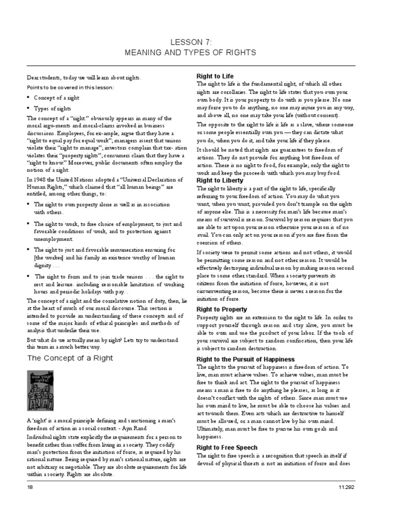 Meaning and Types of Rights | PDF | Natural And Legal Rights | Rights