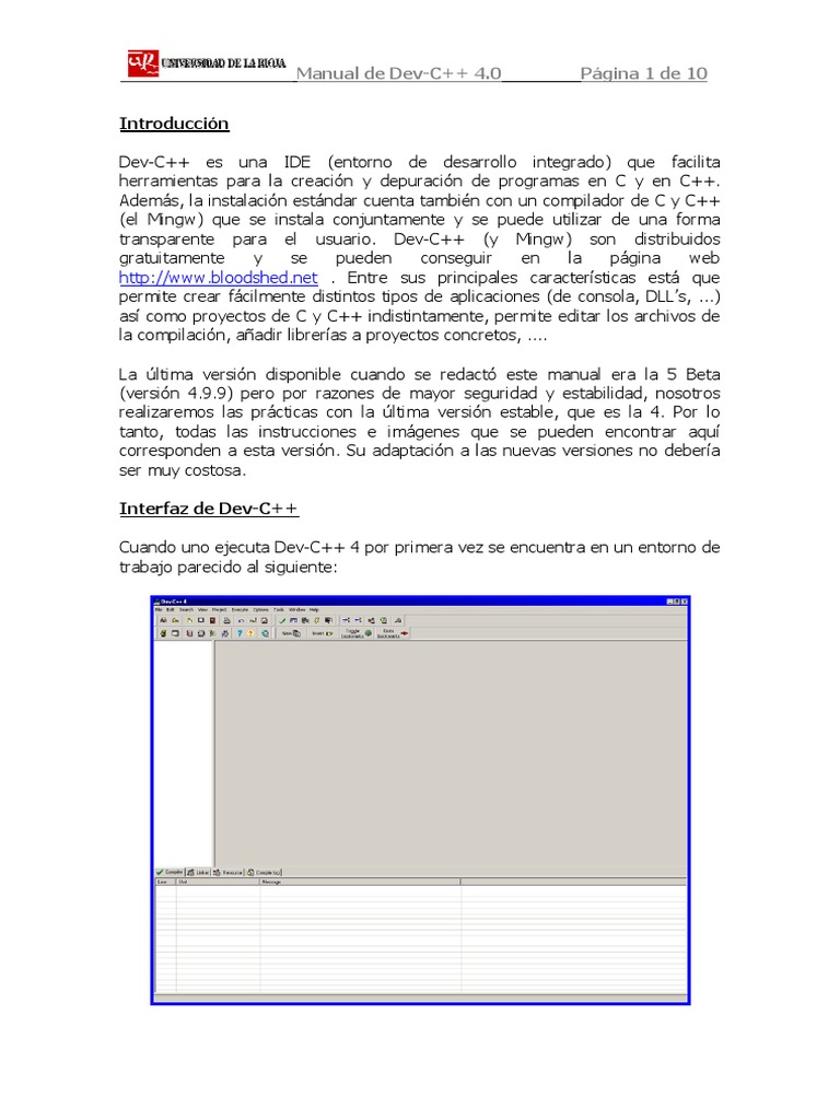 Mini Manual DevCpp | PDF | C ++ | Compilador