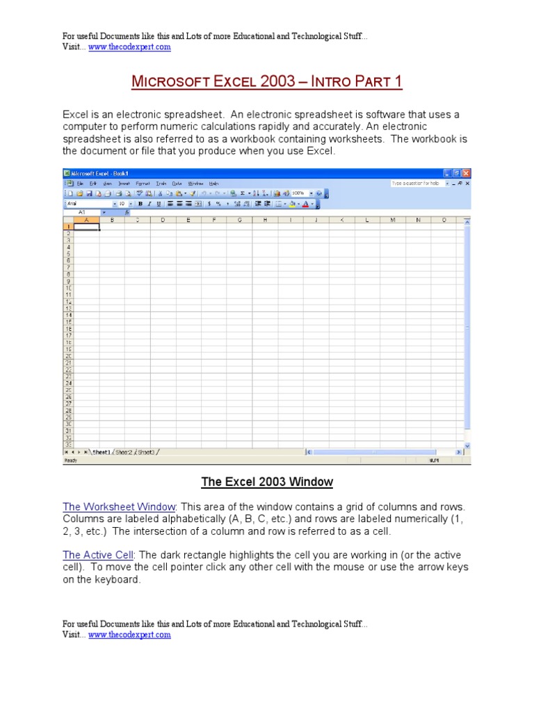 Excel Intro Part 1 | PDF | Spreadsheet | Worksheet
