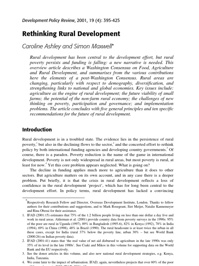 Rethinking Rural Development | PDF | Poverty | Poverty & Homelessness