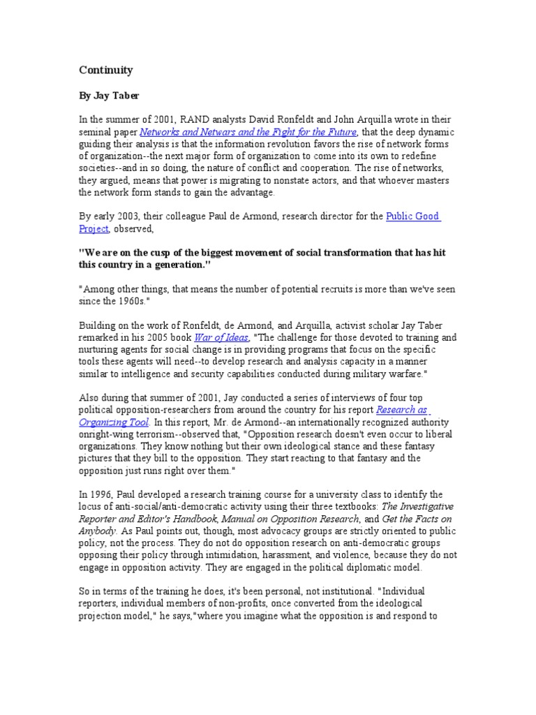 Continuity: by Jay Taber | PDF