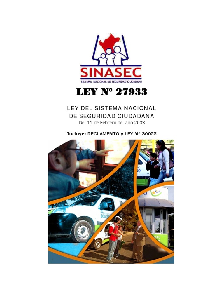 Ley - 27933 y Su Reglamento | PDF | Alcalde | Consejo de seguridad ...