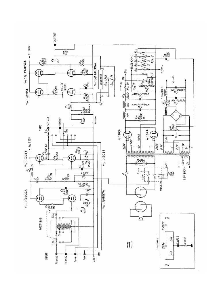 143 Tube Amplifier Schematics (OTL, 211,6080,300B, VT4C) WW | PDF