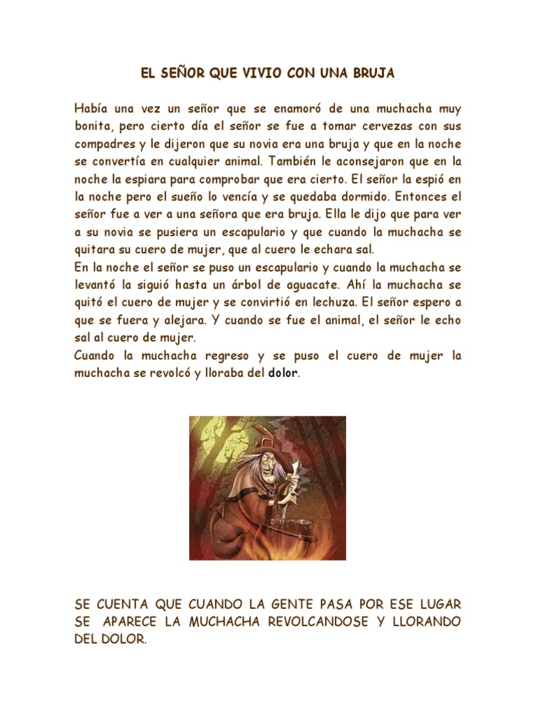 Leyenda El Señor Que Vivio Con Una Bruja | PDF