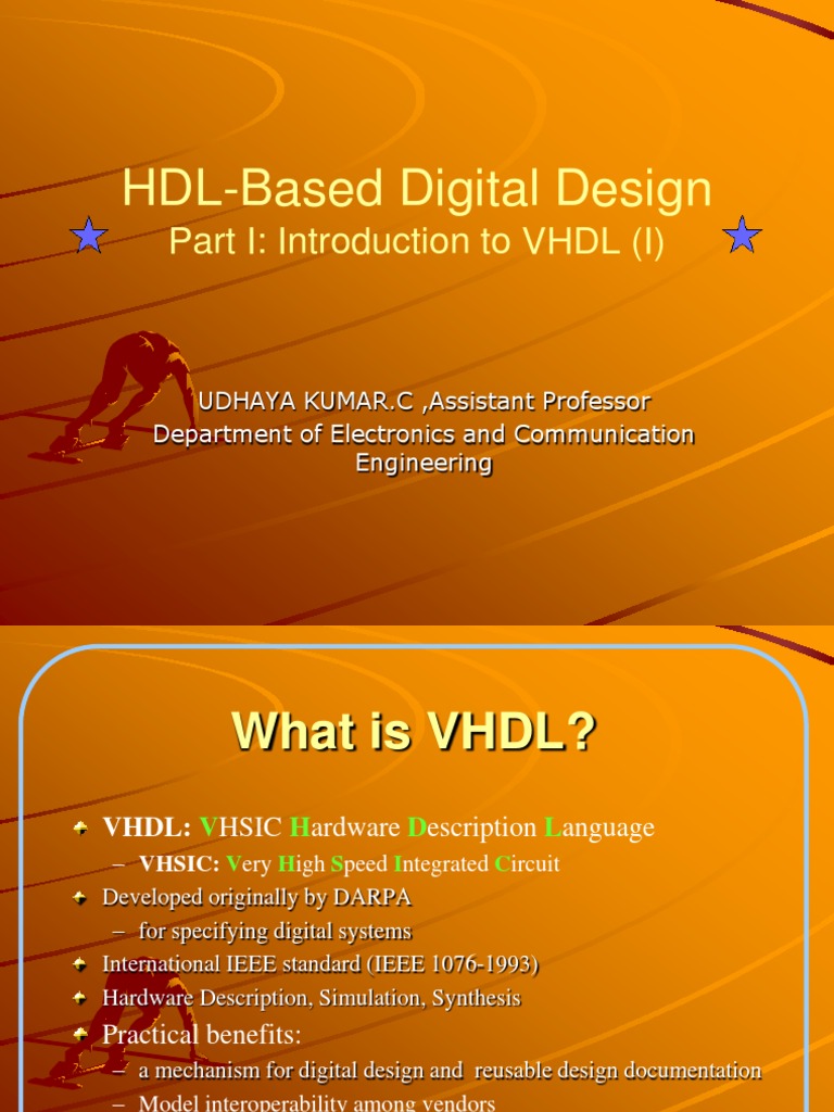 Hdl Based Digital Design Part I Introduction To Vhdl I Pdf Vhdl Logic Synthesis