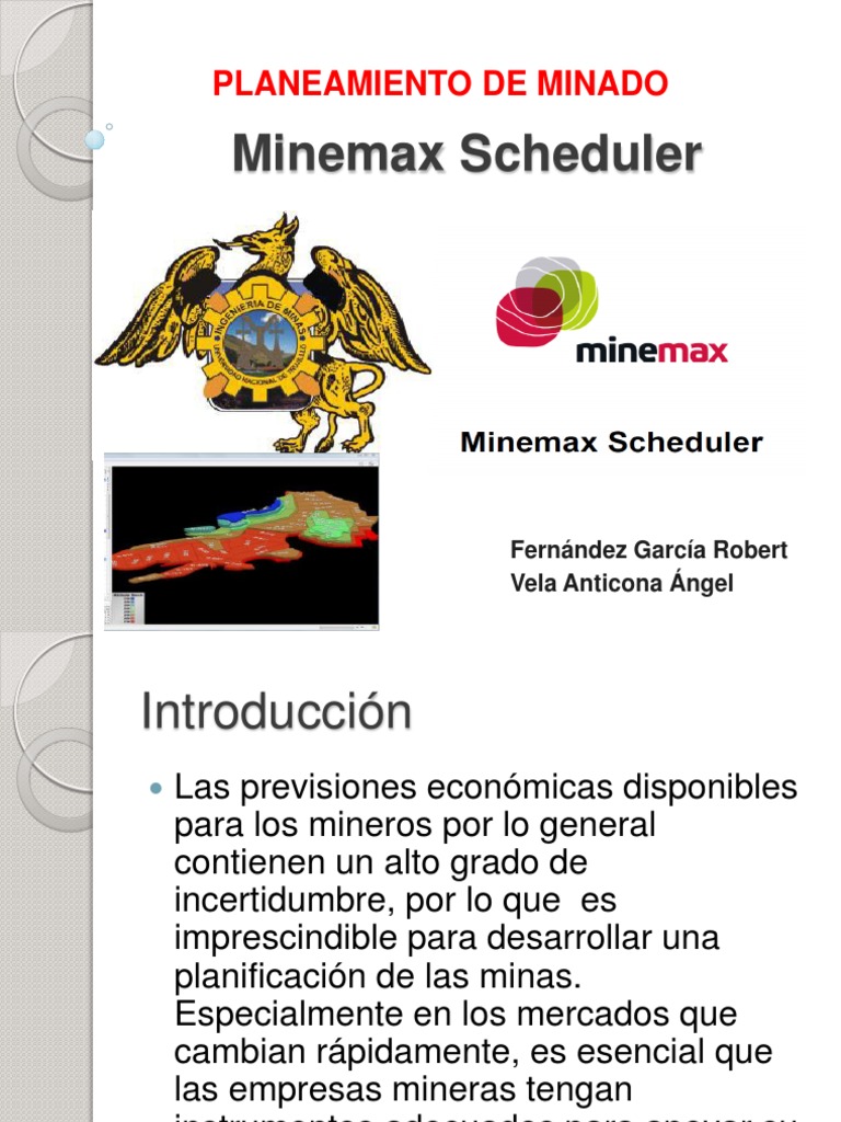 Minemax Scheduler | PDF | Minería | Planificación
