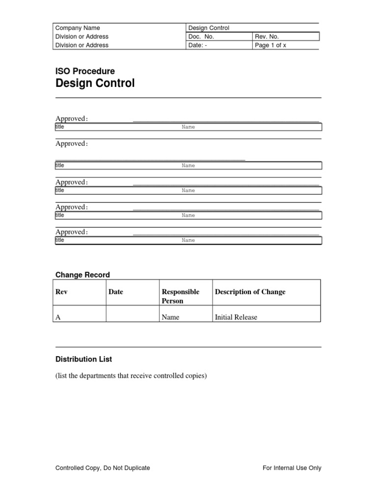Design Control: ISO Procedure | PDF | Specification (Technical Standard) | Reliability Engineering