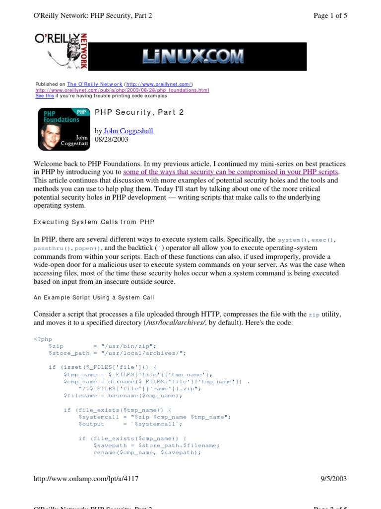 PHP Security | PDF | Php | Zip (File Format)