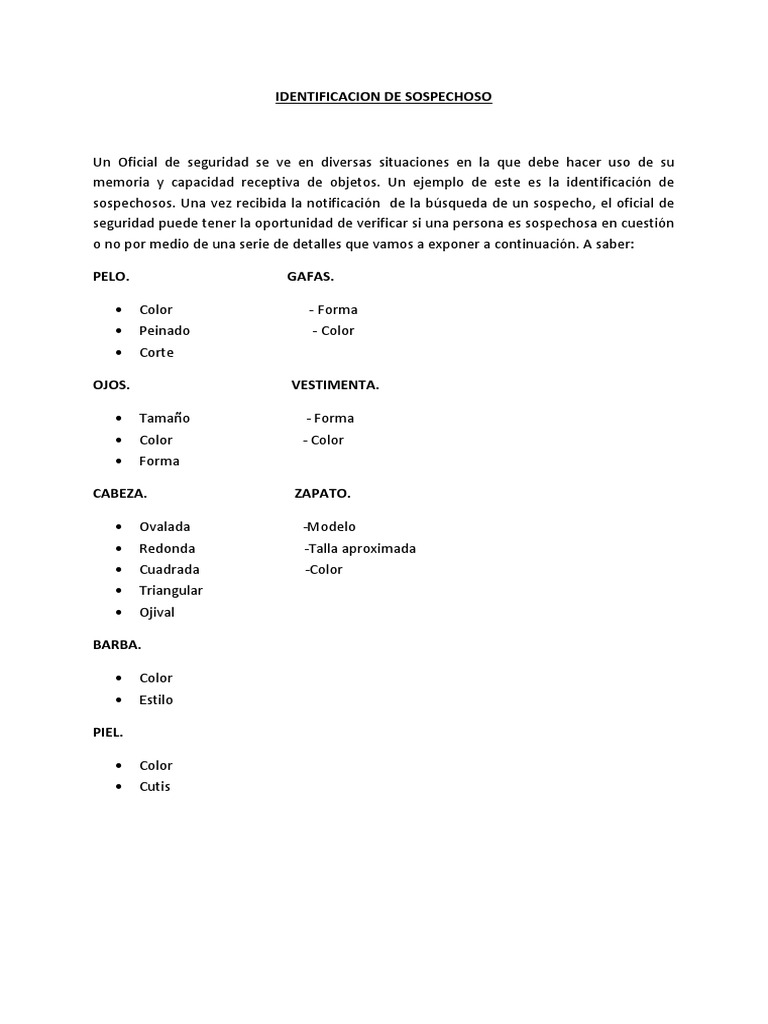 Identificación de Sospechosos: Guía Práctica | PDF