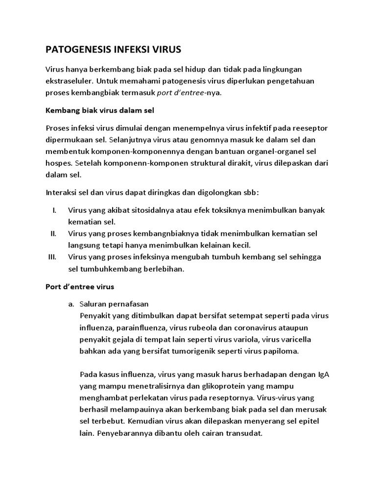 Patogenesis Infeksi Virus | PDF | Kesehatan Holistik