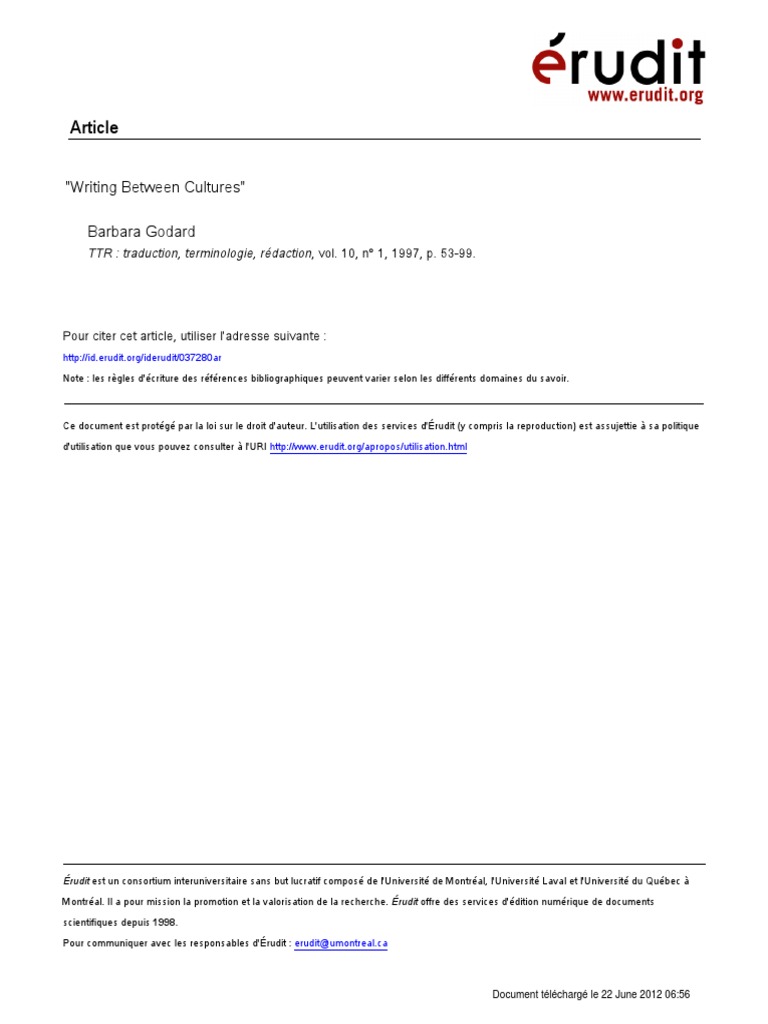 Writing Between Cultures | PDF | Translations | Linguistics