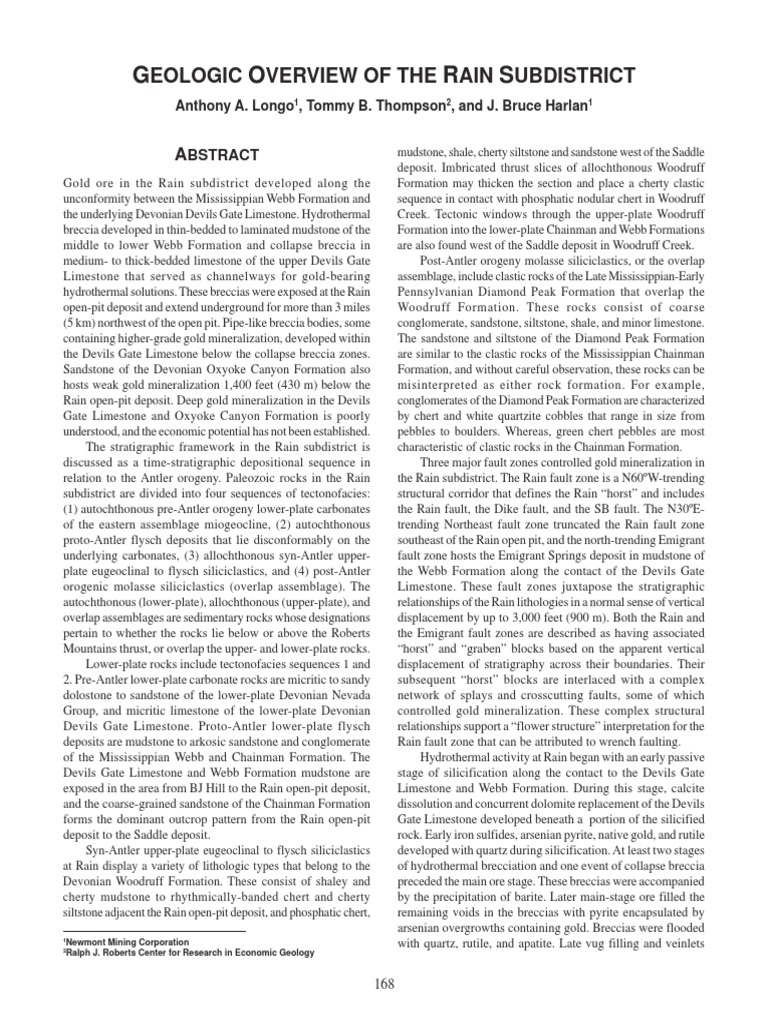 Geologic Overview of The Rain Subdistrict | PDF | Clastic Rock | Rock ...