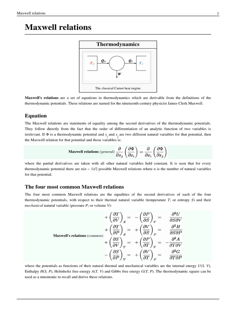 Maxwell Relations | Thermodynamics | Physics & Mathematics