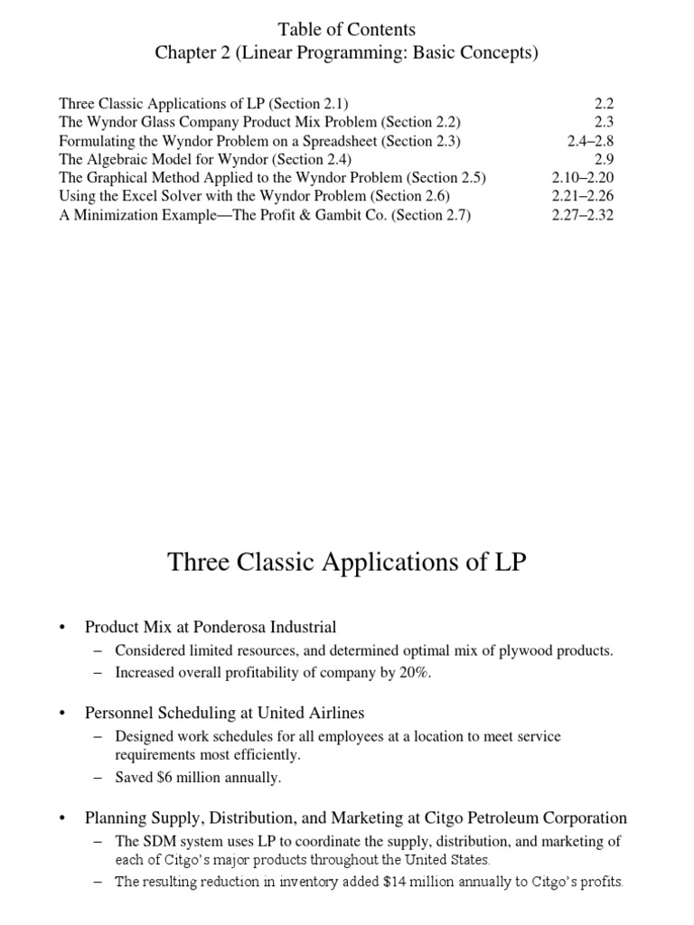 Chapter 2 (Linear Programming: Basic Concepts) | PDF | Mathematical ...