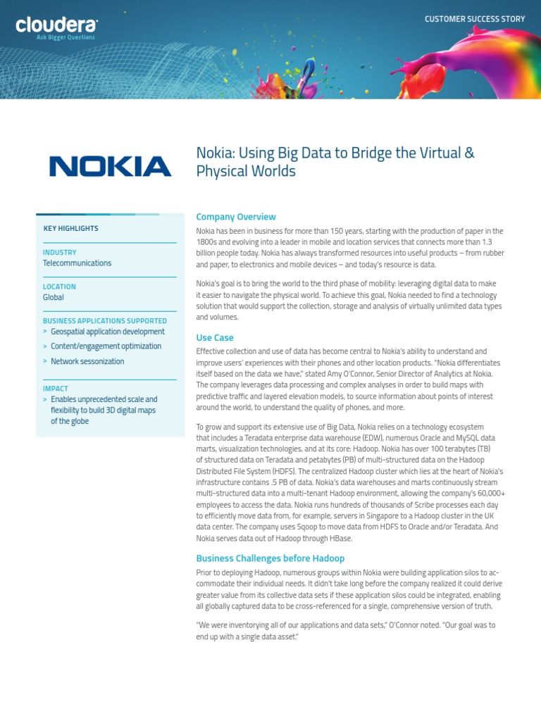 Cloudera Nokia Case Study Final | Download Free PDF | Apache Hadoop | Big Data