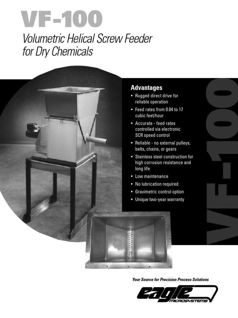 Volumetric Helical Screw Feeder For Dry Chemicals: Advantages | PDF ...