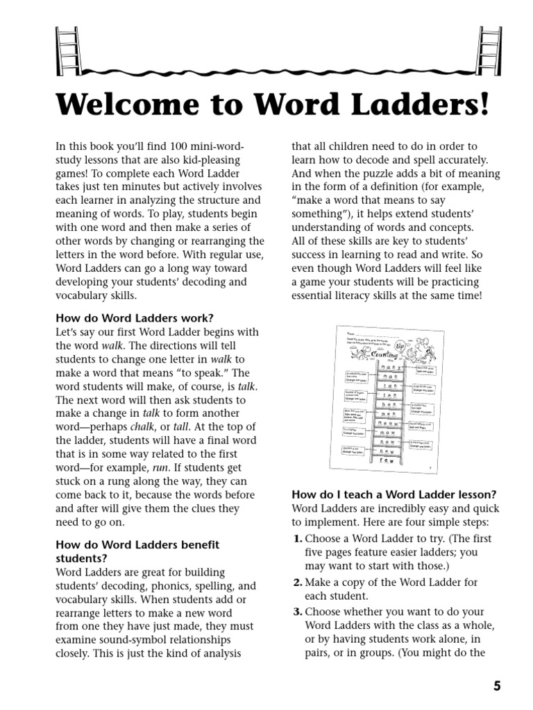 Word Ladder | PDF | Literacy | Phonics