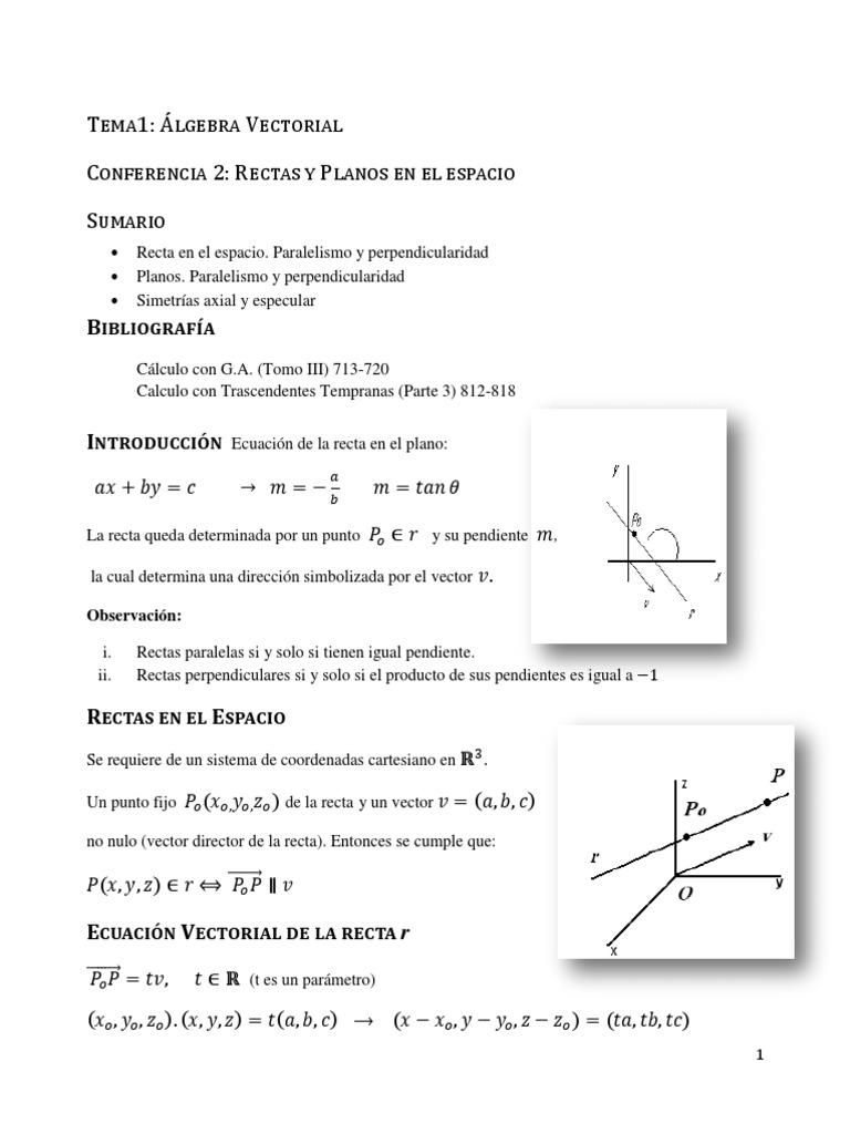 Análisis geométrico de rectas y planos en el espacio tridimensional ...