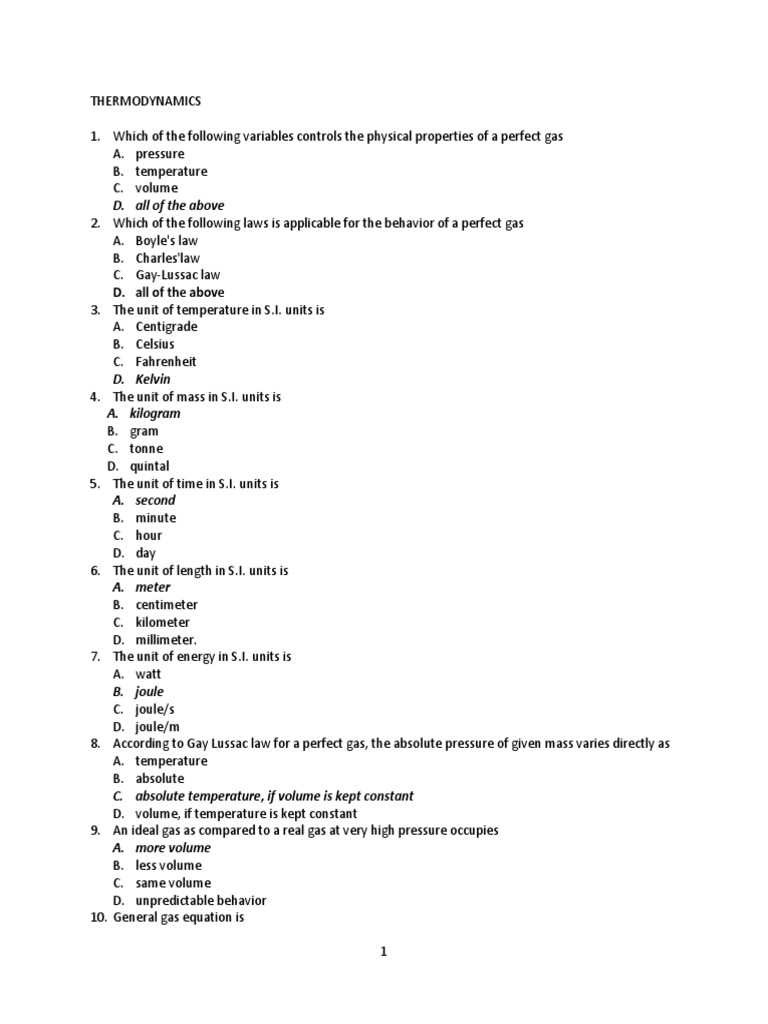 An Assessment of Thermodynamics Fundamentals: Key Concepts, Laws ...