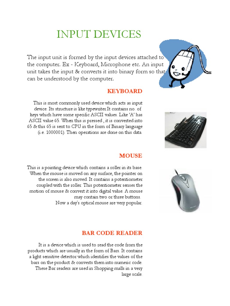 Input Devices | PDF | Debits And Credits | Central Processing Unit