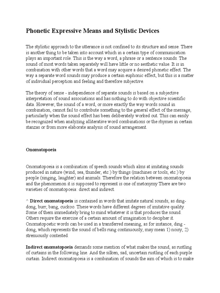 Expressive Means and Stylistic Devices | PDF | Syllable | Semantics