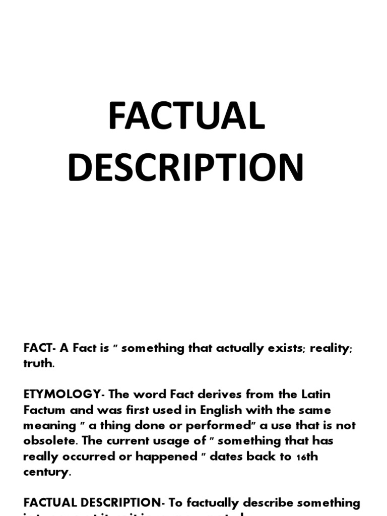 Factual Description | Grammatical Tense | Syntax