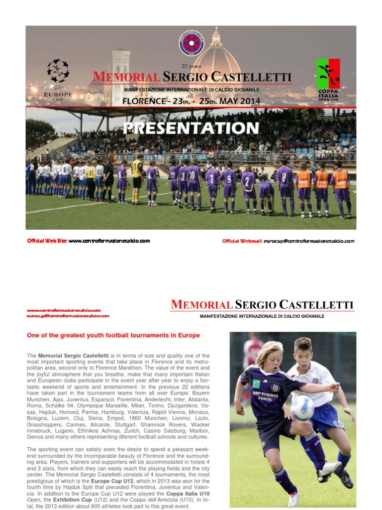 Presentation Memorial Sergio Castelletti, Europe Cup U12, Coppa Italia ...