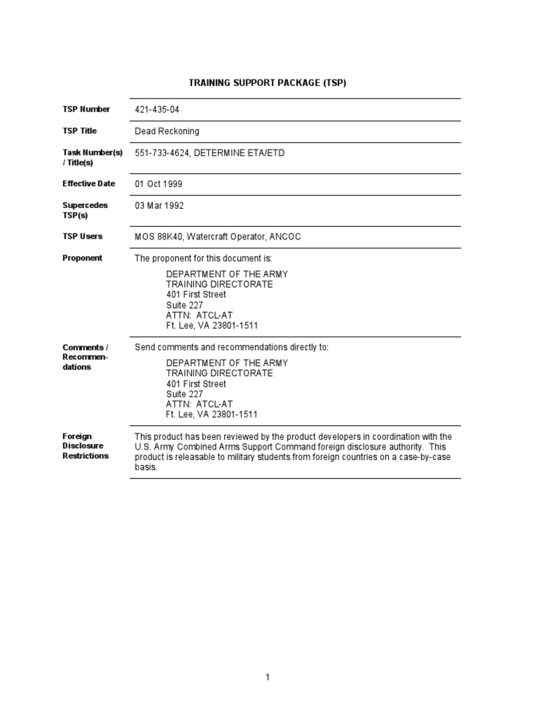 TSP Number TSP Title Task Number(s) / Title(s) Effective Date ...