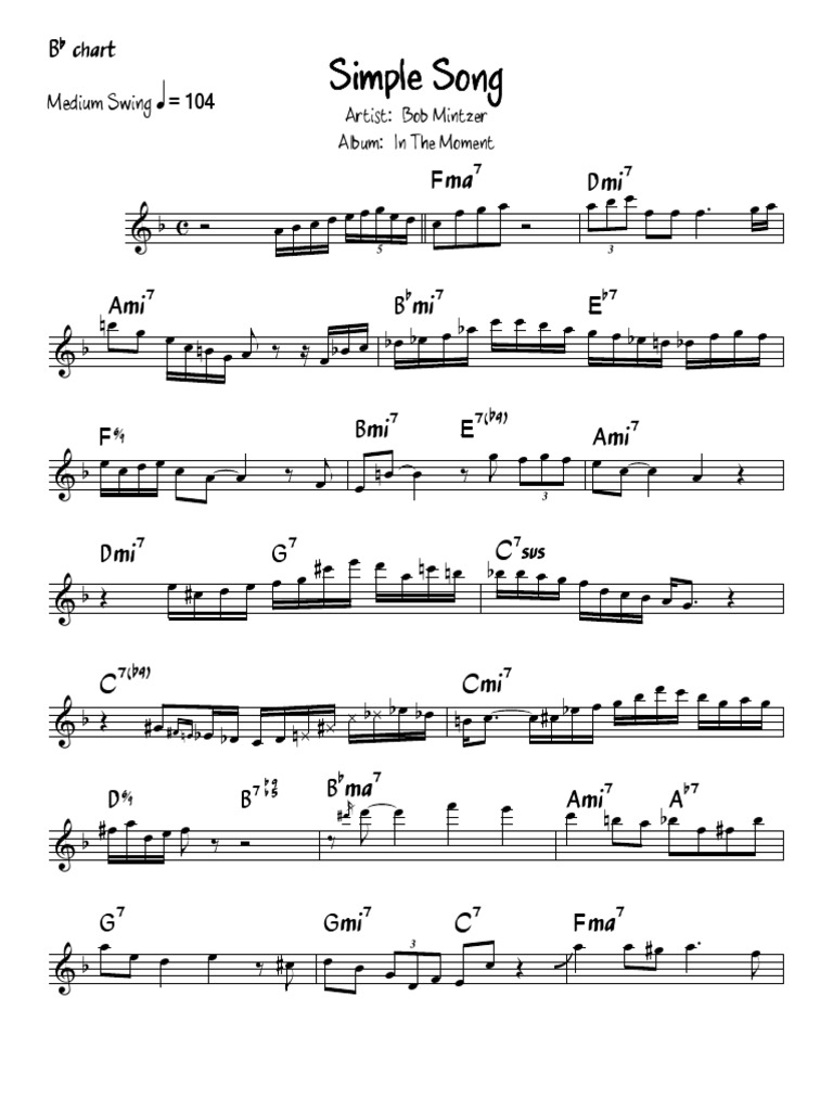 Simple-Song Bob Mintzer | PDF