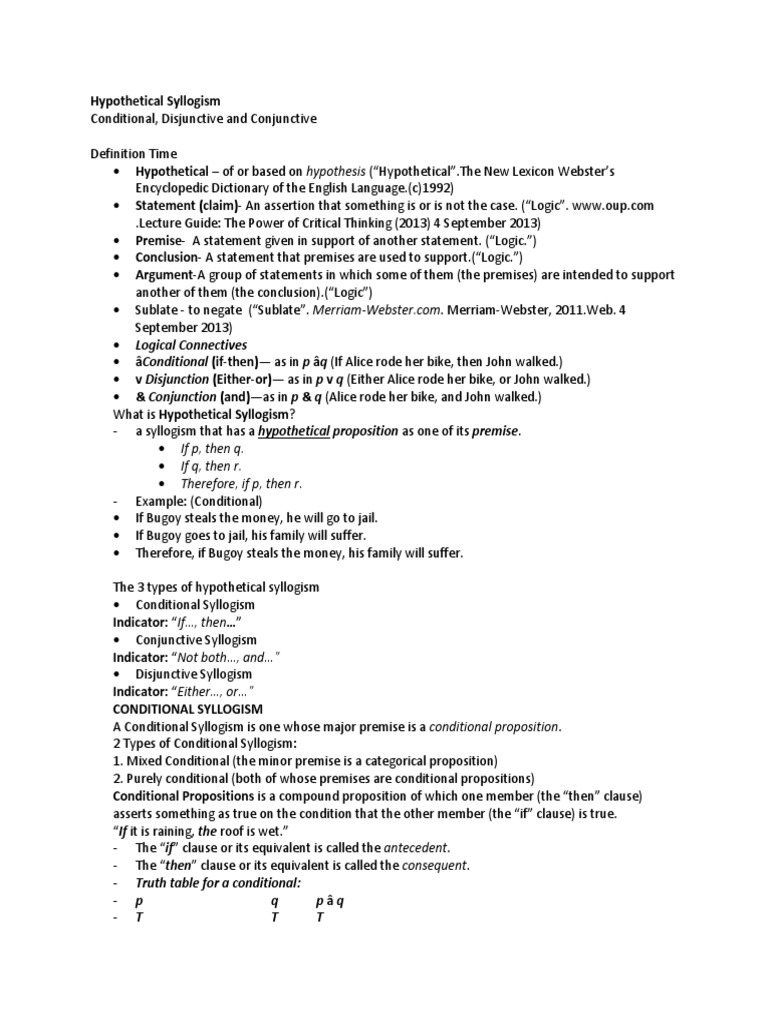 An In-Depth Explanation of Hypothetical, Disjunctive, and Conjunctive ...