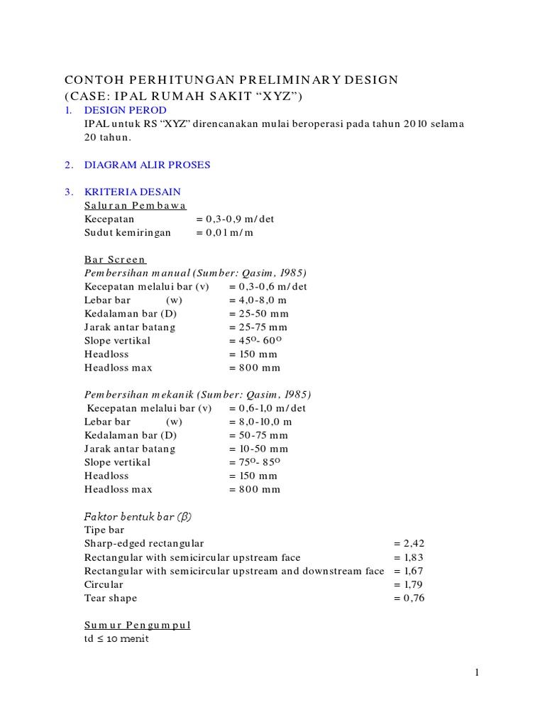 Contoh Perhitungan Preliminary Design | PDF