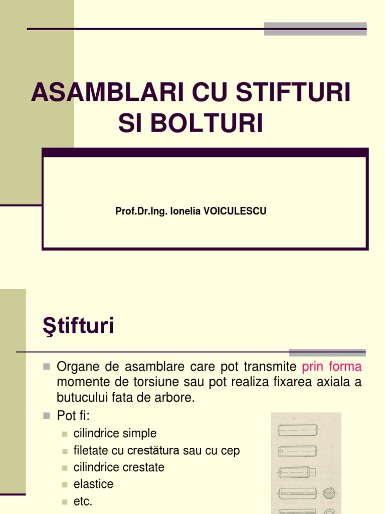 Asamblari Cu Stifturi Si Bolturi | PDF
