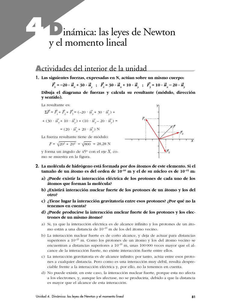 Ejercicios sobre leyes de Newton | PDF | Fuerza | Las leyes del ...