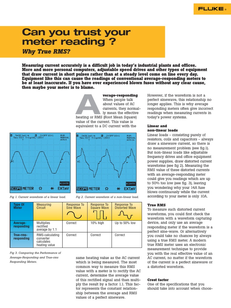 Why True RMS Multimeter | PDF | Root Mean Square | Electric Current