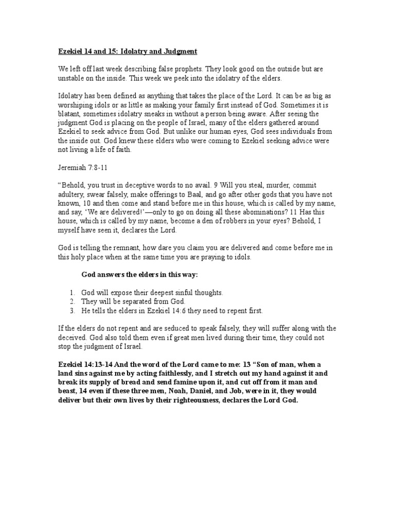 Idolatry and Judgment in Ezekiel 14-15 | PDF | Idolatry | Ezekiel