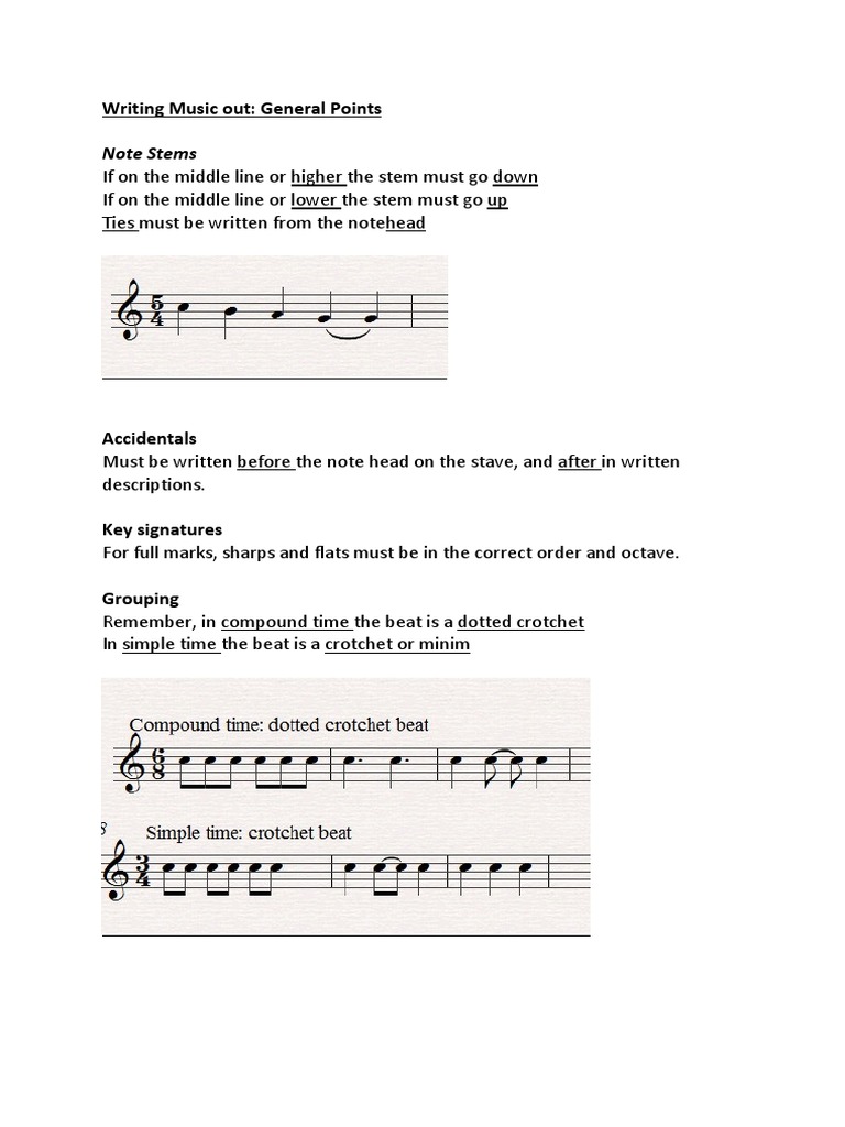 Grade 5 Theory Revision Notes | Clef | Musical Notation